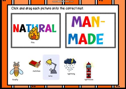 Natural and man-made sources of light by Murphys lesson design studio