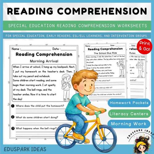 Special Education Reading Comprehension Passages and Questions for K–2 ...