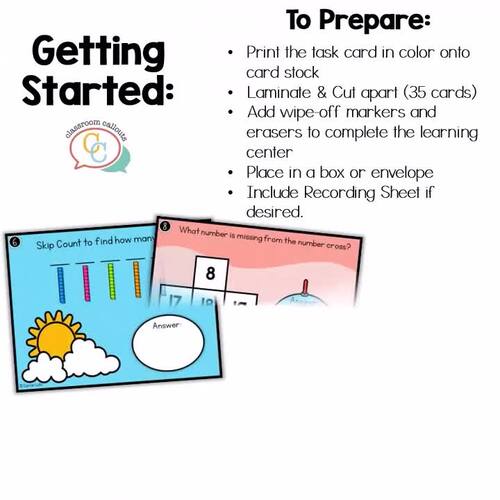 Number Patterns Task Cards More & Less, Skip Counting & More! | TPT