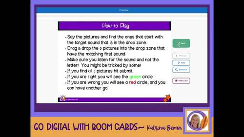Boom™ Cards: First Sounds for phonological awareness by Katrina Bevan