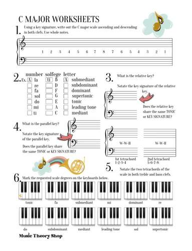Music Theory Study Sheets & Worksheets - 30 Weeks of Assignments