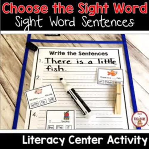 Sight Word Literacy Center Activities Distance Learning by Hunt 4 Treasure