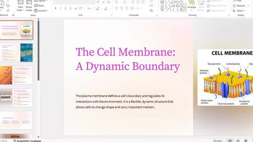 Pre-AP Biology Lesson: Cell Membrane PowerPoint Slides, Colorful