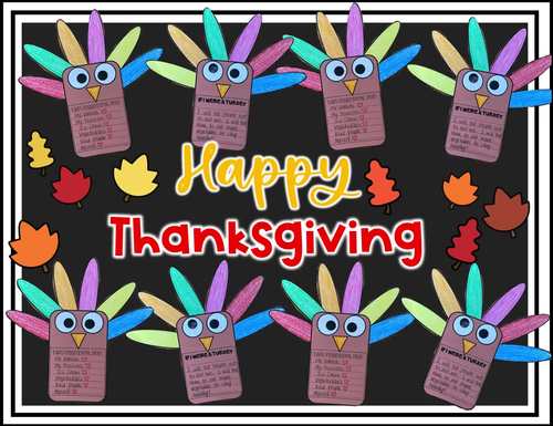 Thanksgiving Turkey Craft Writing Craftivity Bulletin Board Idea