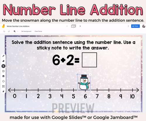 Winter Number Line Addition Activity with Google Jamboard™ and Google ...