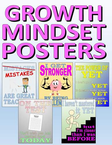 Growth Mindset Poster Pack by Rethink Math Teacher | TPT
