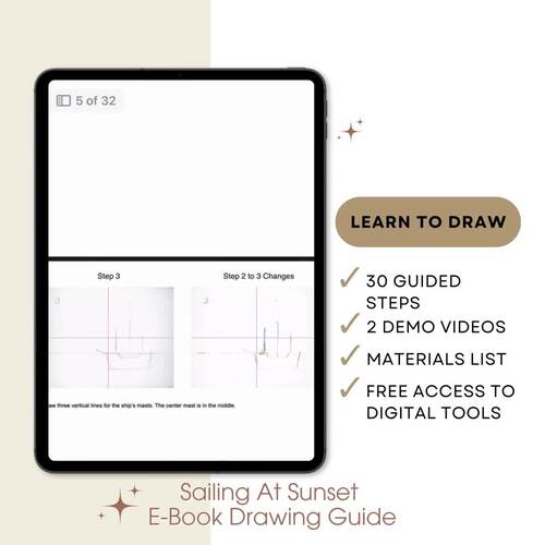 Sailing at Sunset Drawing Lesson | Intermediate Step-by-Step Art ...