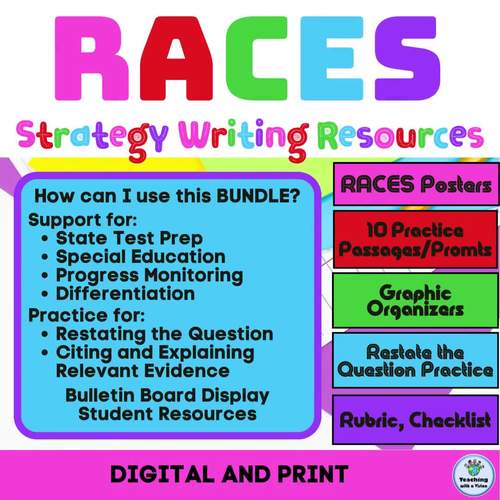 RACES BUNDLE Constructed Response Writing Bulletin Board Posters 10 ...