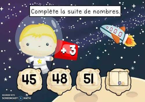 Les régularités numériques Boom cards French distance learning L'espace