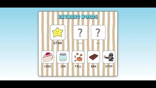 Rhyming Words Match / Interactive Rhyming Game by By Kinder Teacher