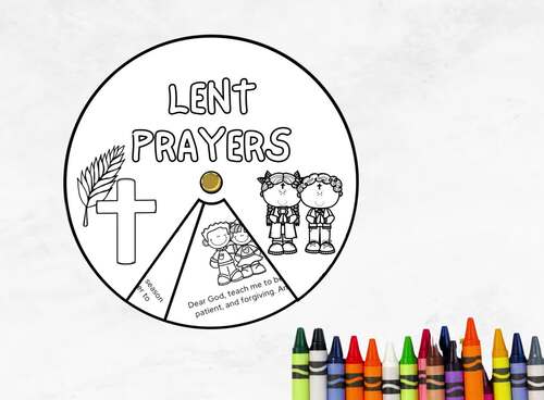 Lent Prayers Bible Spinning Wheel Craft Activity for Sunday School