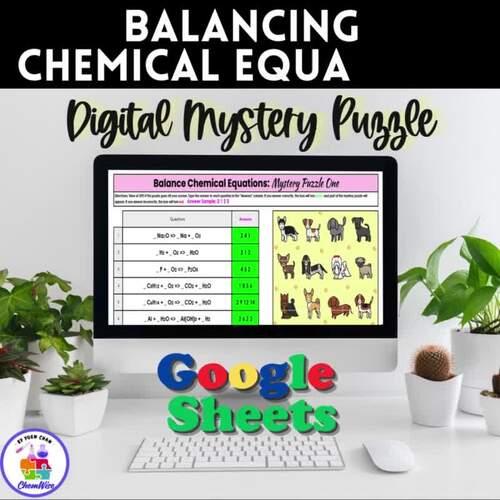 Balancing Chemical Equations GOOGLE SHEETS DIGITAL MYSTERY PUZZLE ...