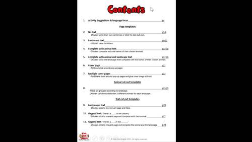 Landscapes and Animals Pop-up book - Teach English through Craft