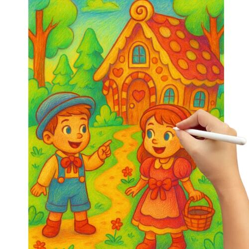 Hansel and Gretel Coloring Pages | Fairy Tale Storybook Fun for Kids