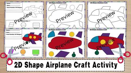 2D Shape Airplane Craft | Shapes Math Craft |Transportation Unit ...