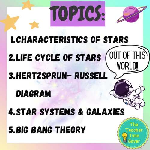 Stars Cycle Unit Bundle - Galaxies Big Bang Theory - Space Science Notebook