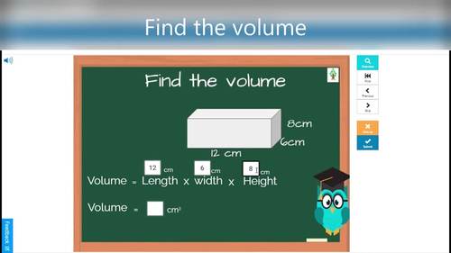 Volume and Base area | Boom card by SG Math Guru | TPT