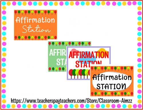Printable Student Affirmation Cards, Bright Student Affirmation Station