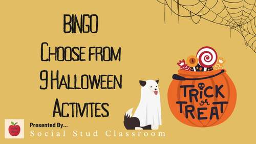 Bingo! Choose from 9 Halloween Activities by SocialStudClassroom
