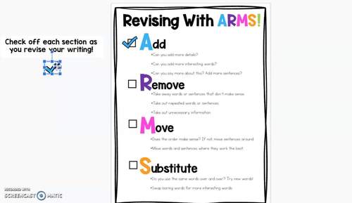 Revising Checklist ARMS by Centered in Primary | TPT