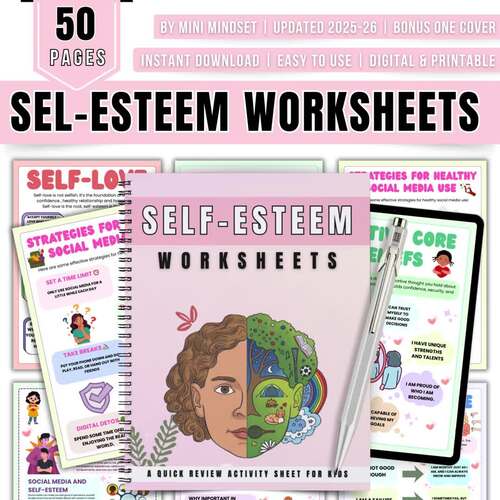 Self-Esteem Activities Workbook | Social Emotional Learning SEL for ...