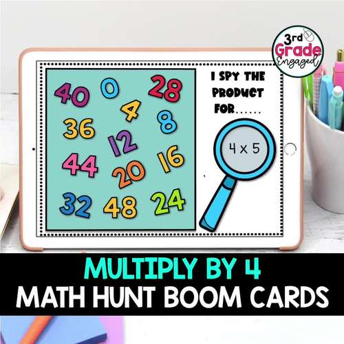 Multiply by 4 Multiplication Fact Fluency Practice Digital Math Boom ...