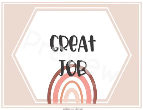 Daily Behavior Clip Chart Behavior Management System | Neutral Boho Rainbow