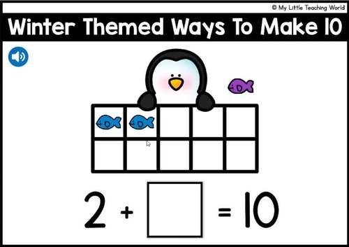 Winter Themed Ways To Make 10 Boom Cards | Making 10 | TPT