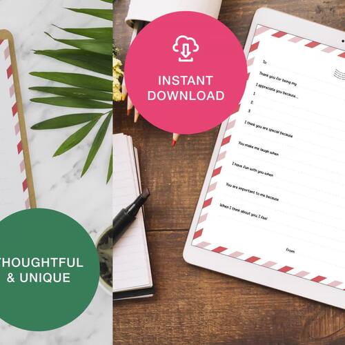 Gratitude Letter Template - Fillable & Printable - Thank You Letter