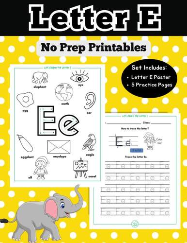 Letter E No Prep Printable / Letters Worksheets / Alphabet Activity by ...