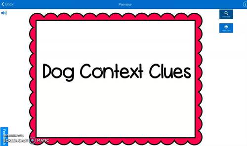 Dog Context Clues Grades 4-6 by Stay Pawsitive Speech | TPT