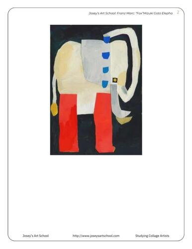 Elephant Collage Art Lesson Writing Activity History of Collage | TPT