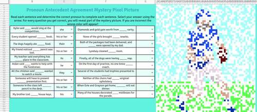 Pronoun Antecedent Agreement Digital Mystery Pixel Picture by Edit or ...