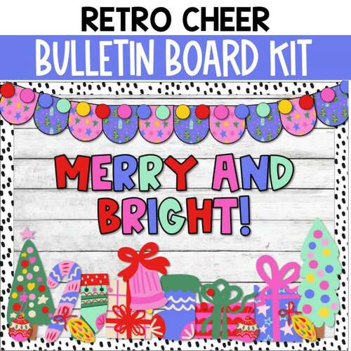 Retro Christmas Bulletin Board Kit / Bright Holiday Bulletin Board