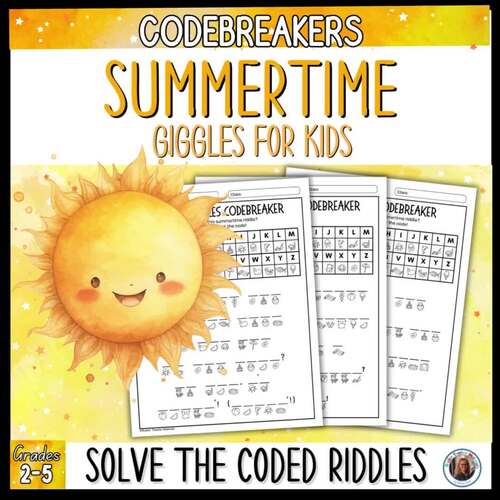 Summer Jokes Codebreaker Worksheets for Elementary, Summer Puzzle ...