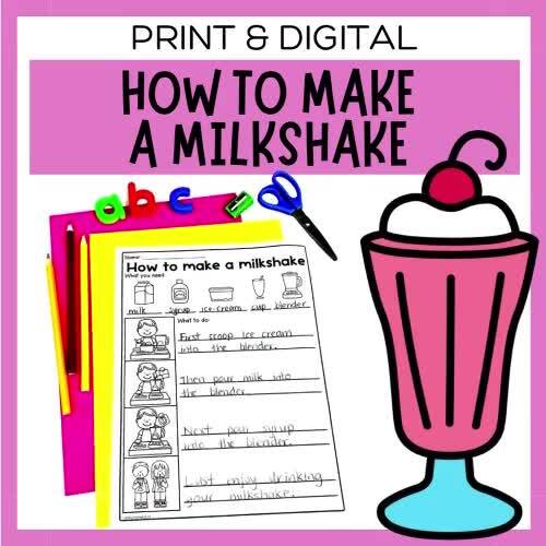 How To Make A Milkshake | Sequencing Procedure Worksheets & Digital ...