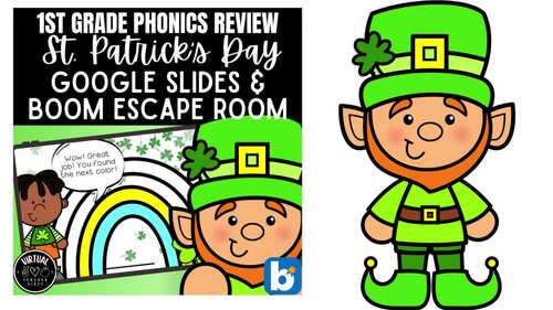 St. Patrick's Day Digital Escape Room Game 1st Grade Reading Phonics ...