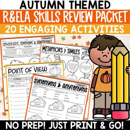 Fall Reading and Language Arts Worksheets & Activities / Thanksgiving ...