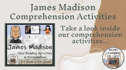 James Madison Close Reading Comprehension Activity | 3rd Grade & 4th Grade