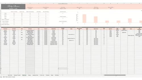 Baby Shower Planner Excel Spreadsheet by Mom Money Map | TPT