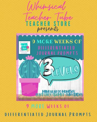 9 MORE Weeks of Differentiated Journal Prompts | TPT
