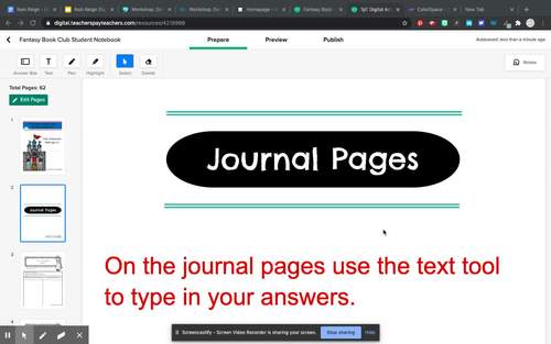 Fantasy Book Club Student Notebook by Learning Teaching Leading | TPT