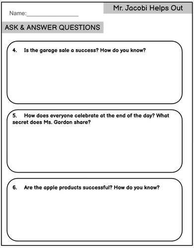 HMH Leveled Reader Companion | Level L | Mr. Jacobi Helps Out | 3rd Grade