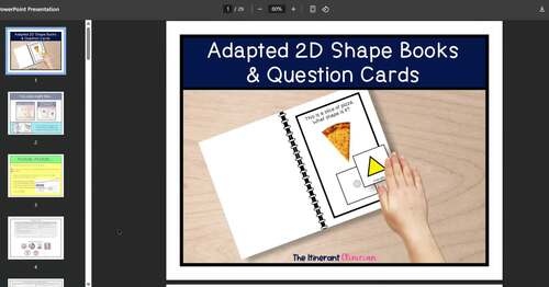 Adaptive BOOKS Special Education, SHAPES Matching Speech Therapy, Adapted Books