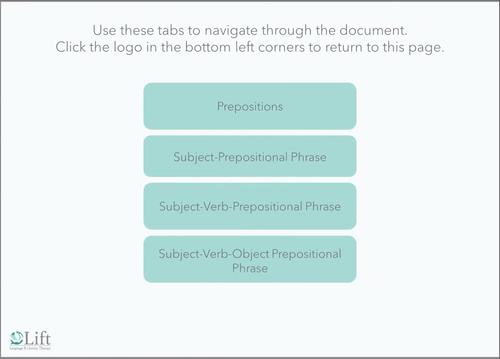 Sentence Structure & Prepositions Informal Assessment for Speech ...