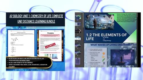 AP Biology Unit 1: Chemistry of Life COMPLETE BUNDLE Video Lesson FRQ ...