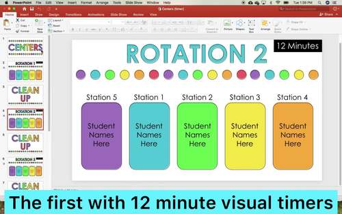 Editable Station Rotation PowerPoint Chart by Coloring Sunshine | TPT