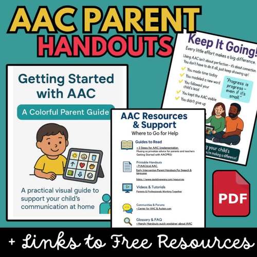 AAC Parent Handouts – Visual Starter Guide for Families | Core Words ...