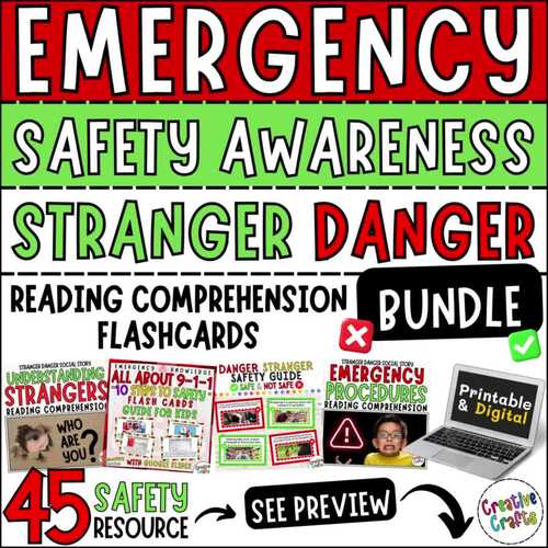 K-3rd Child Care Bundle | Safety & Emergency | 911 & Stranger Danger ...