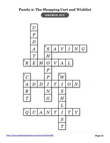 Online Shopping Cart Checkout Browse Sub Plans: Newcomer ESL Crosswords